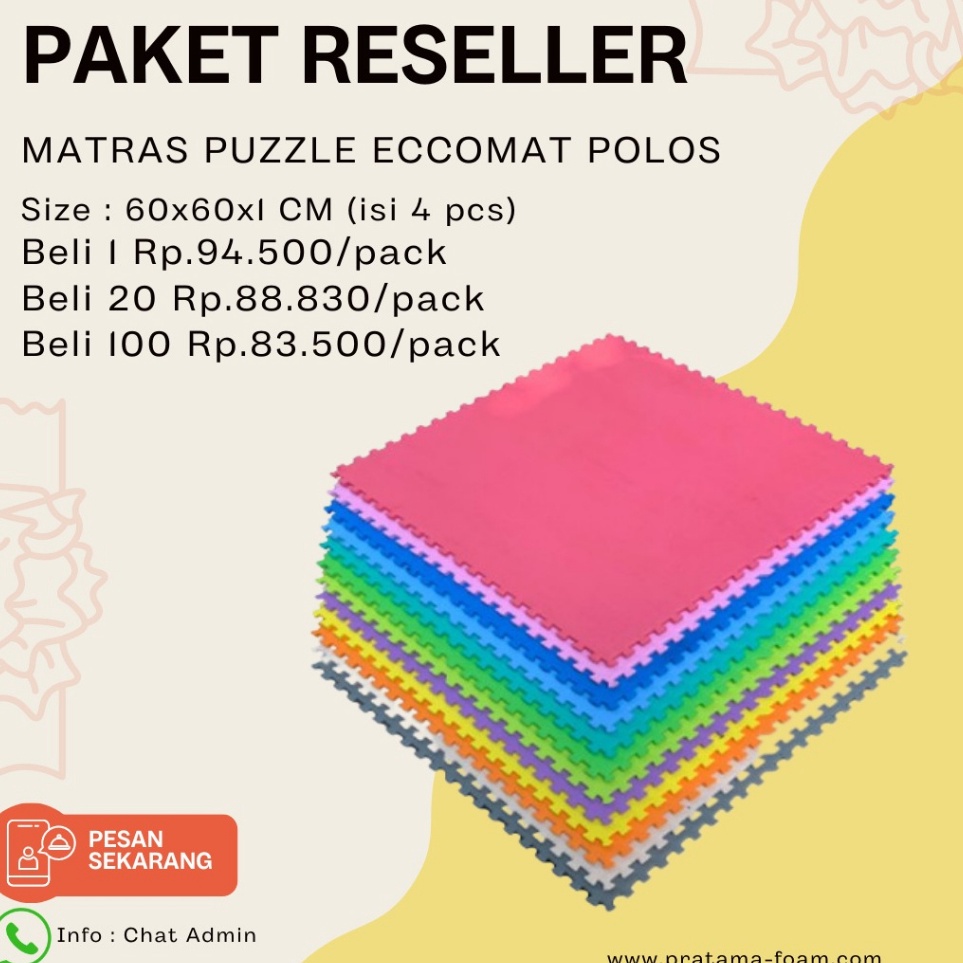 Jual [4 pcs] Eva Matras puzzle karpet / Eccomat / Puzzle Eva Polos 60 x ...