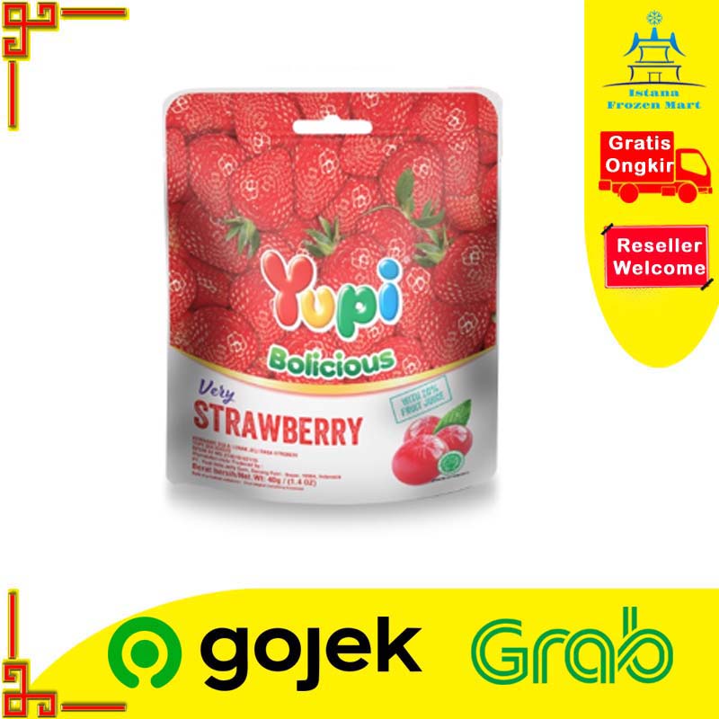 Jual Permen Bolicious Strawberry 40 Gram - YUPI | Shopee Indonesia
