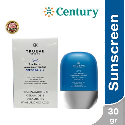 Jual Trueve True Barrier Aqua Sunscreen Gel SPF 50 PA ++++ 30Gr ...