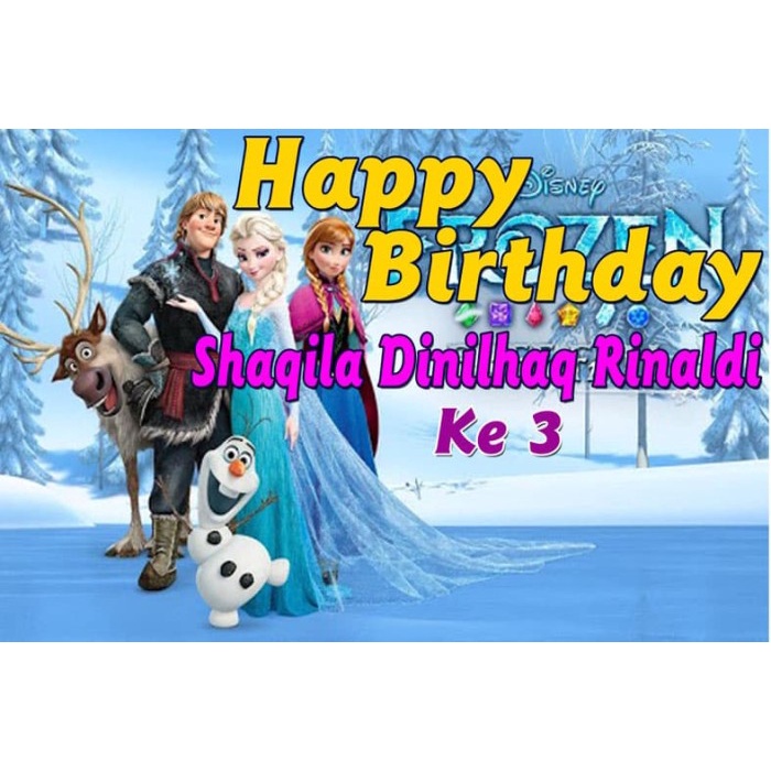 Jual Badrop Spanduk Baner Ulang Tahun Foto Sendiri Kter Frozen | Shopee ...