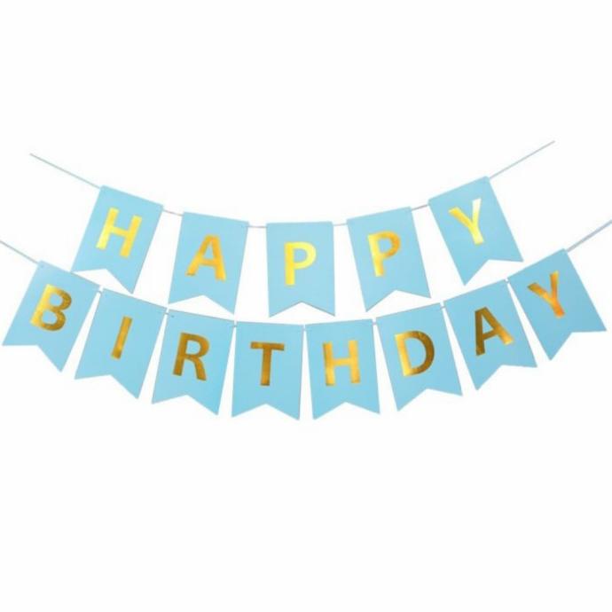Jual banner segi lima huruf happy birthday - banner flag warna | Shopee ...