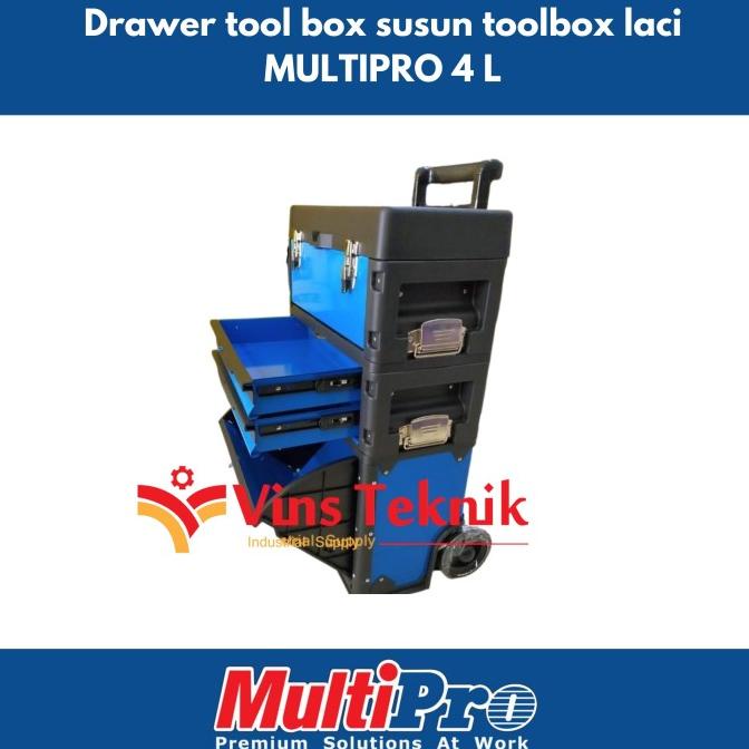 Jual Multipro 4 Drawer Tool Box Susun Toolbox Laci Cabinet Heavy Duty ...