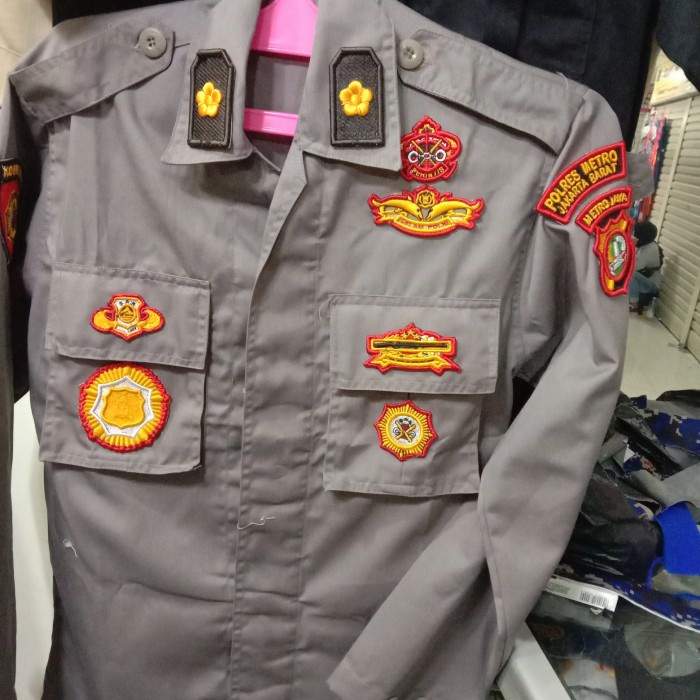 Jual Terlaris Baju Pdl Perwira Polisi+Bordiran Timbul Komputer | Shopee ...