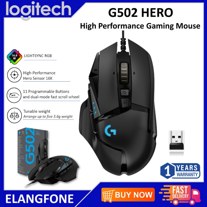 Jual Logitech G502 Hero High Performance Gaming Mouse Original | Shopee ...