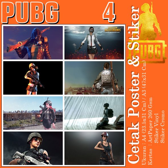 Jual Sticker Poster PUBG | Perang | War | Mobile | Game | Games ...
