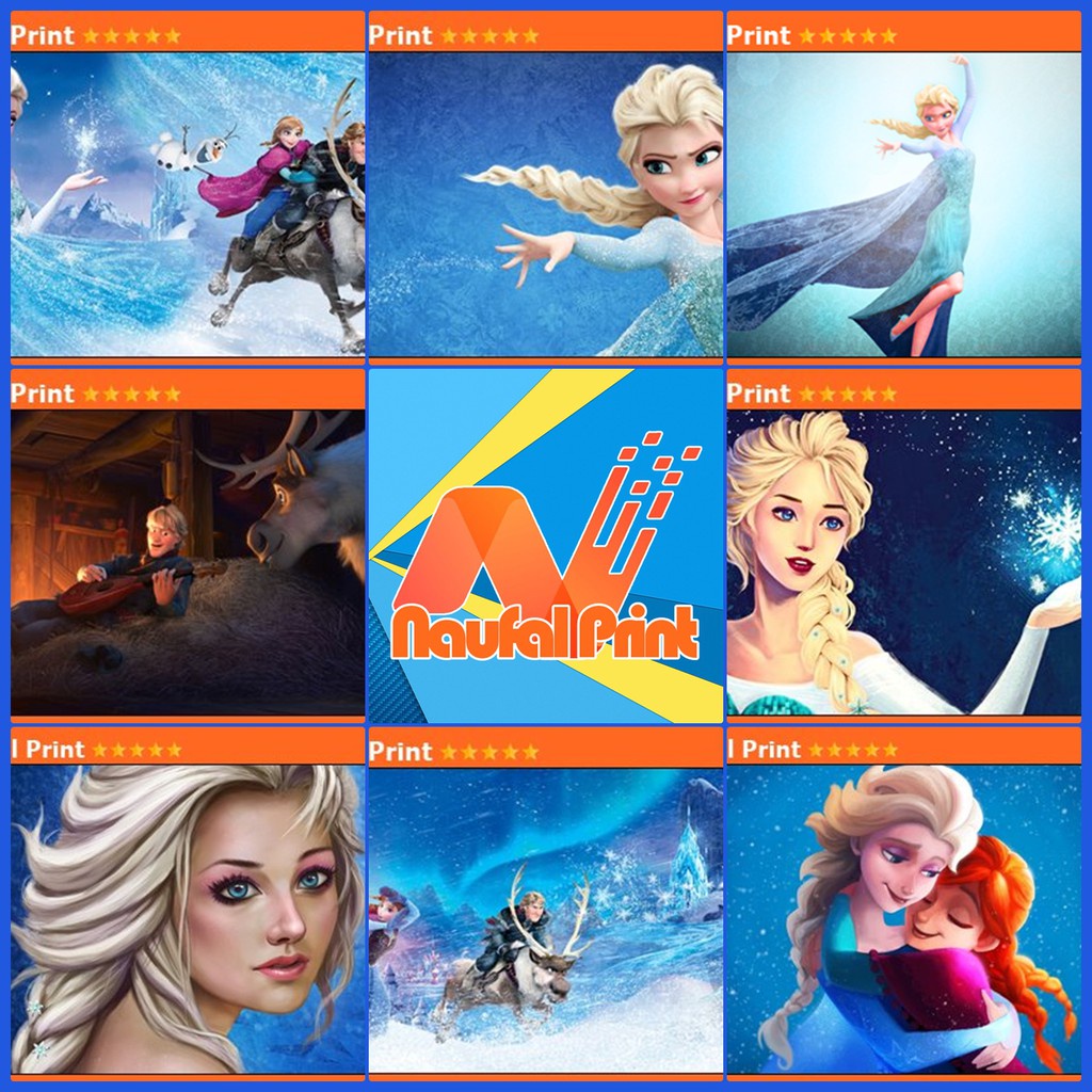 Jual Sticker | Poster A3 & A4 || frozen | elsa | disney | anna | olaf ...
