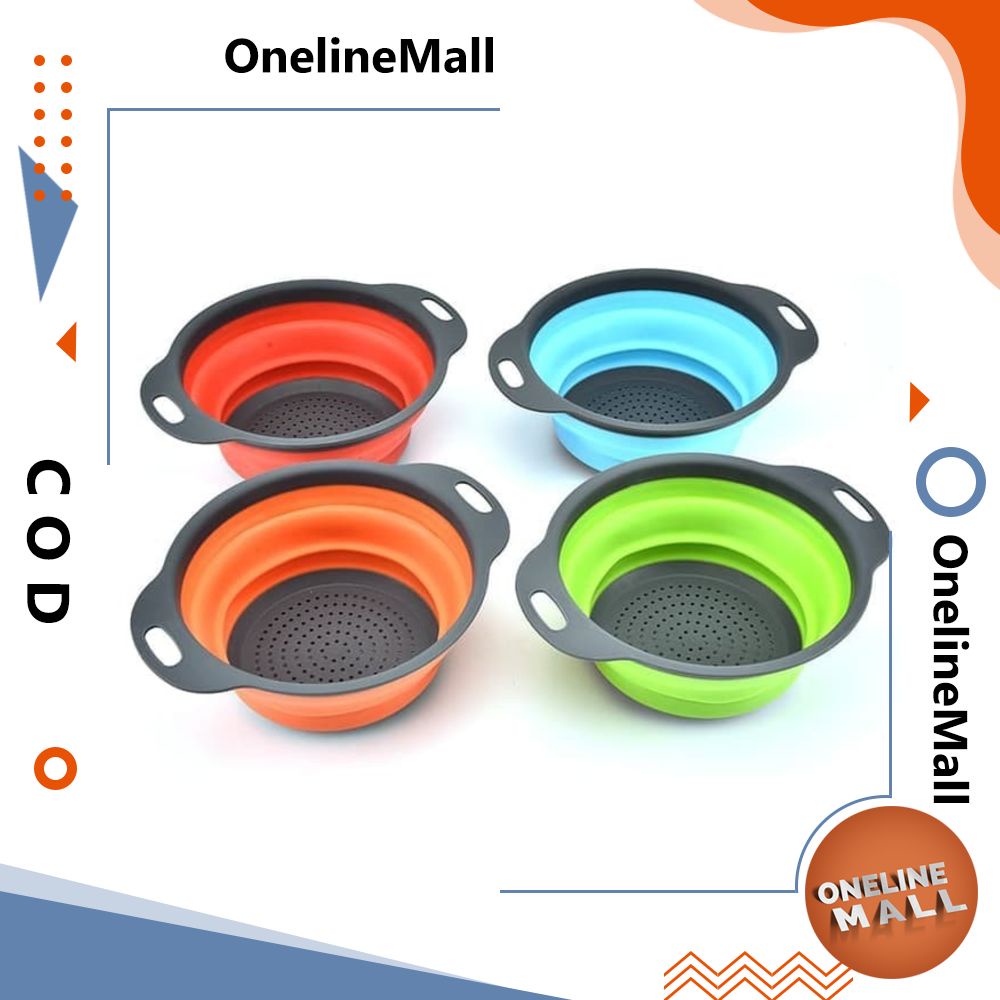 Jual Baskom Lipat Keranjang Silicone Tempat Cuci Peniris Beras Buah ...