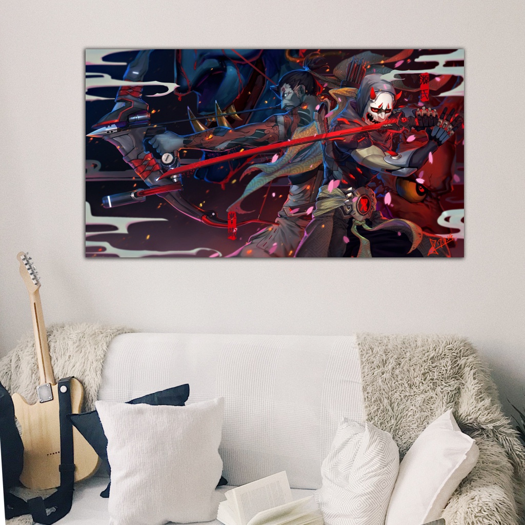 Jual Poster Kayu "Genji & Hanzo Overwatch" Ukuran 90cm x 40cm | Shopee ...