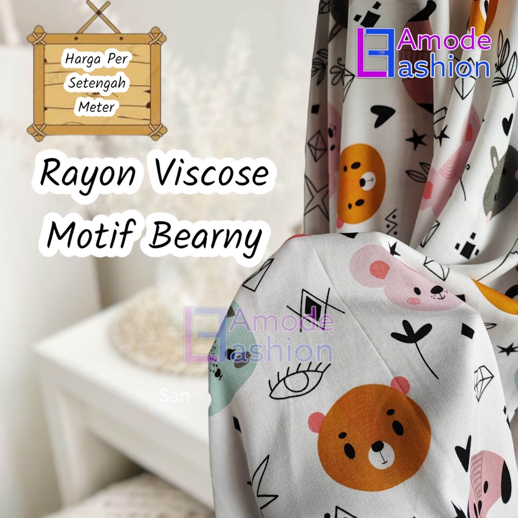 Jual Kain Rayon Viscose Motif Bearny | Shopee Indonesia
