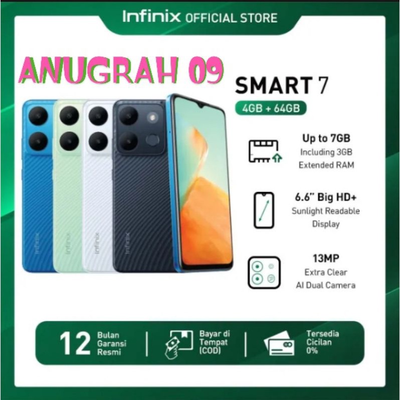 Jual Infinix Smart 7 4/64 GB [ Ram 4GB + Internal 64 GB ] ~ Garansi ...
