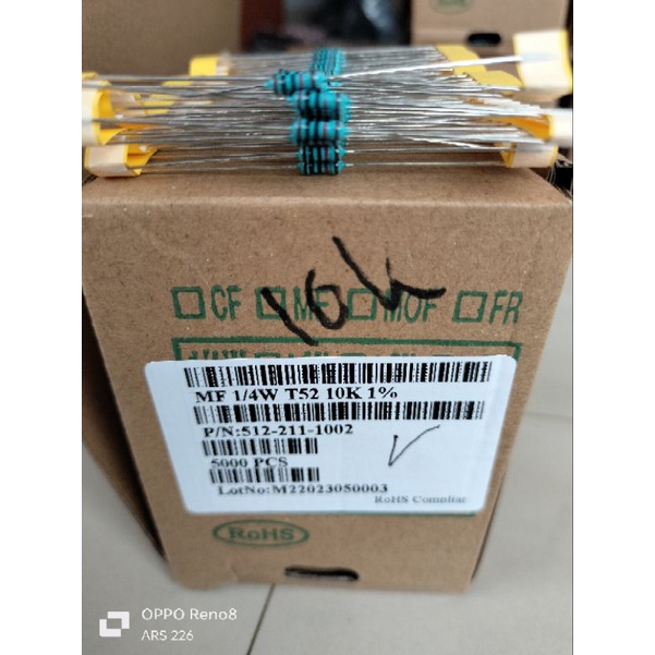 Jual RESISTOR 1/4W 1% 10K TAIWAN ROLL | Shopee Indonesia