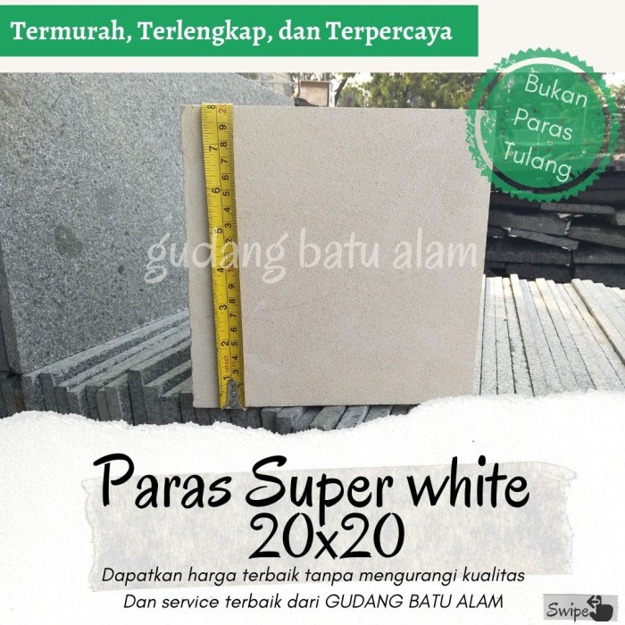 Jual Batu Alam Paras Jogja Super White 20 x 20cm | Shopee Indonesia