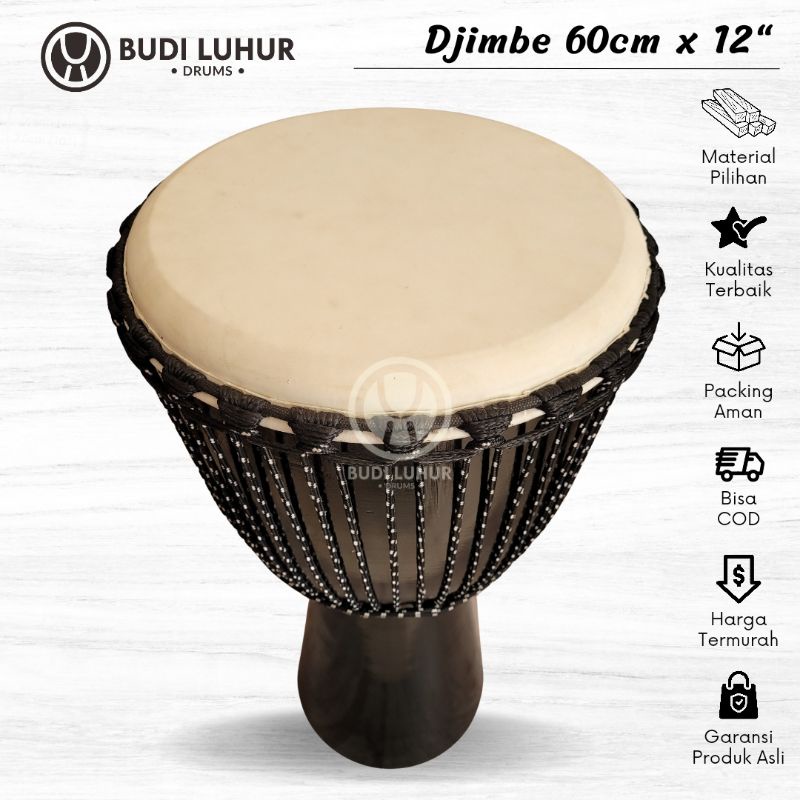 Jual Gendang Jimbe 60cm 12 Inch Polos Kendang Djimbe Reggae Ukuran ...