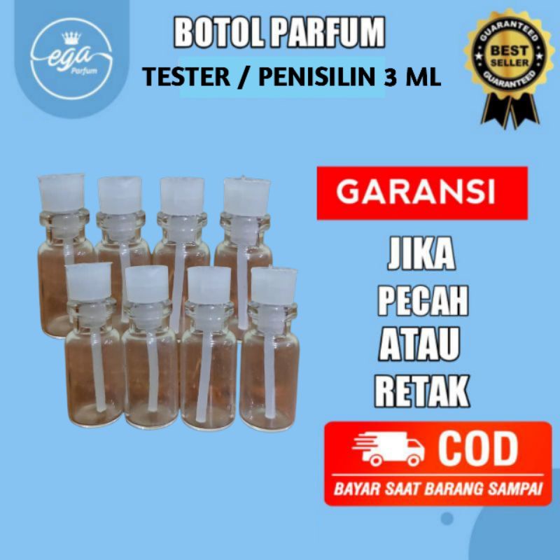Jual BOTOL TESTER 3 ML / BOTOL PINISILIN/PENISILIN / BOTOL KACA PARFUM ...