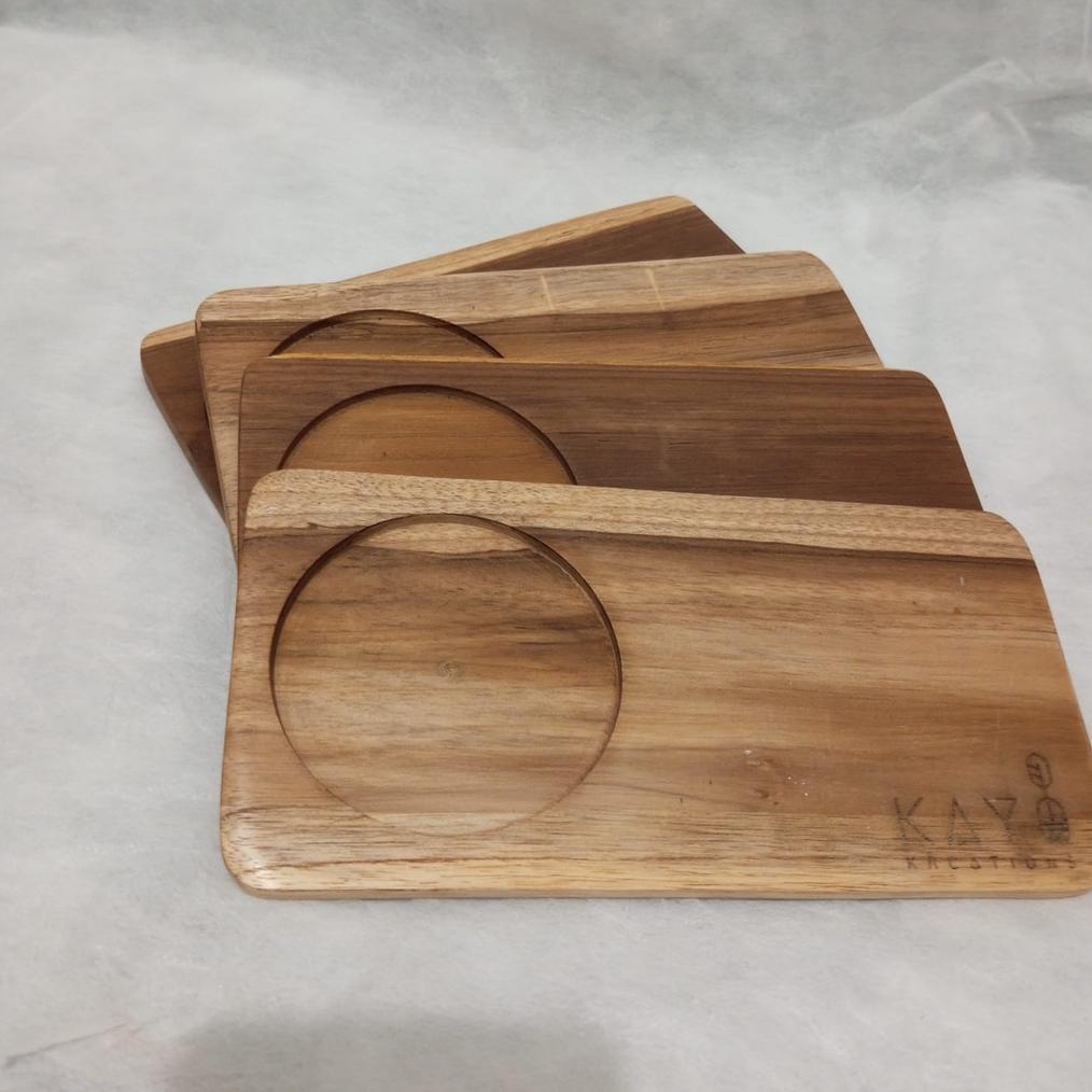 Jual Harga Promo!! Tatakan Kayu Jati Nampan Saji Cafe Restoran Persegi ...