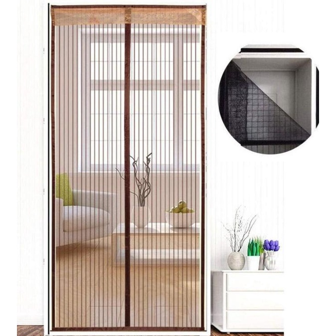 Jual TERBARU! Tirai / Horden Pintu Magnet Jaring Polos Net Anti Nyamuk ...