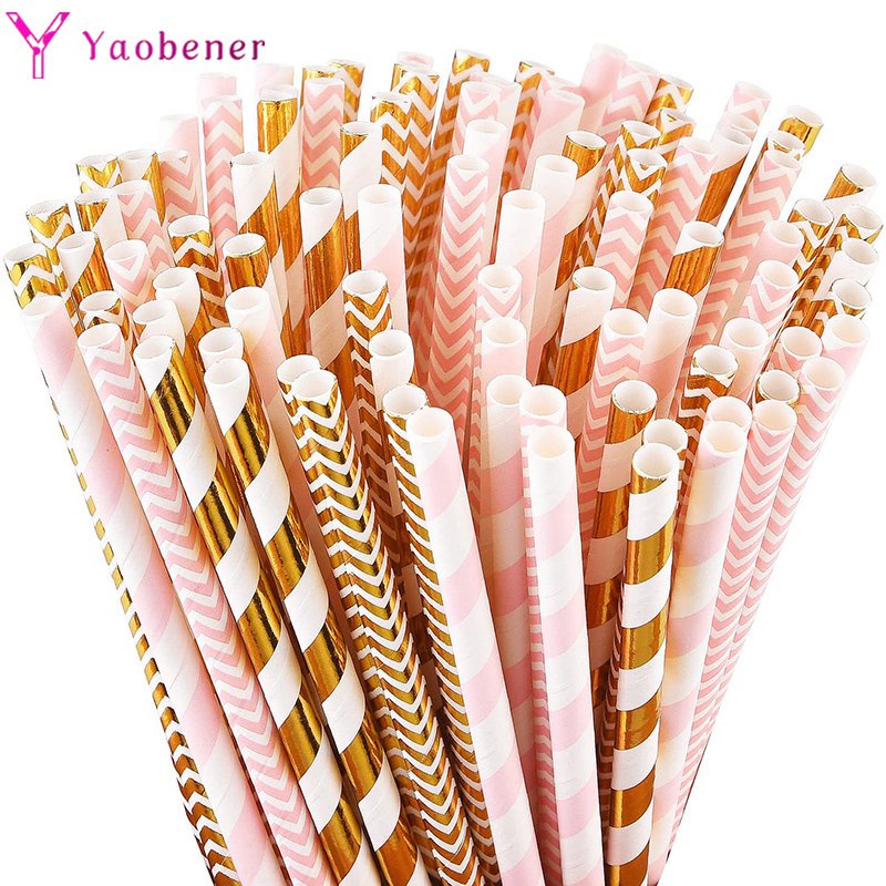 Jual &25pcs Paper Straws Happy Birthday Party Decorations Adult Kids ...