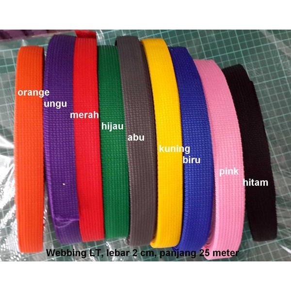 Jual Tali Webbing Lt Lebar 2 Cm (1 Roll = 25 Meter) | Shopee Indonesia