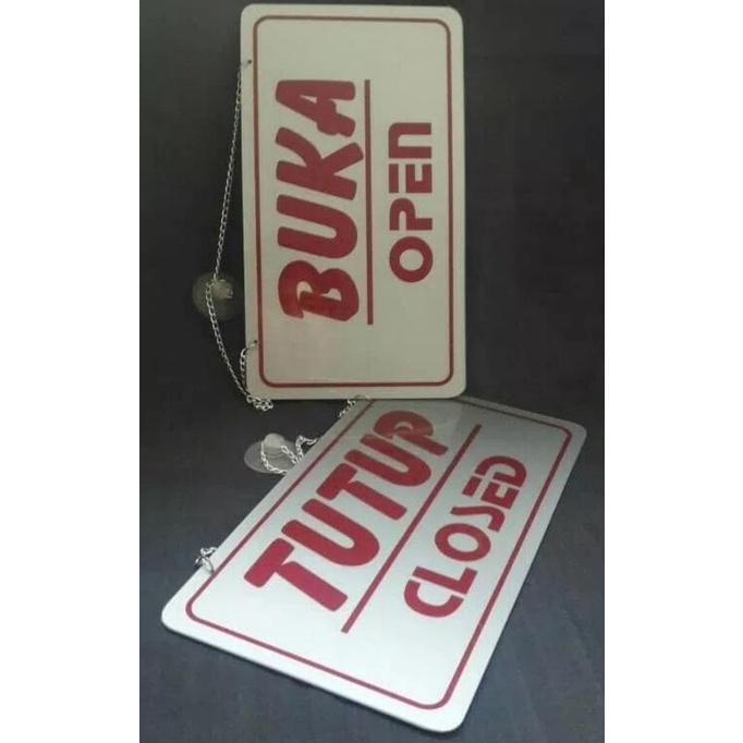 Jual Akrilik Buka Tutup/ Open Closed (12'5 X 22 Cm) | Shopee Indonesia