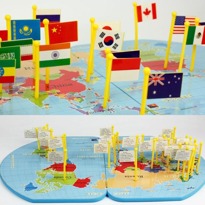 Jual Montessori Map of The World National Flag | Shopee Indonesia