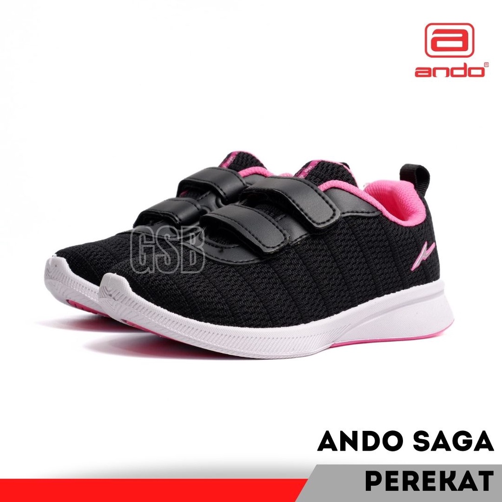Jual Sepatu Sekolah Anak Perempuan Laki Ando Saga TK SD Casual Pink ...