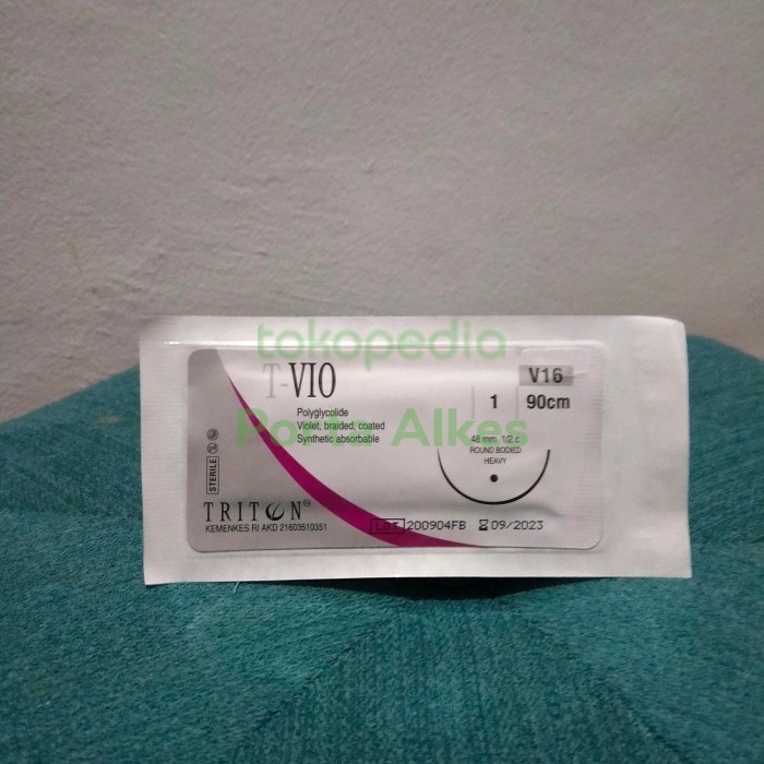 Jual TRITON T-VIO 1 (PGA), benang jahit operasi + jarum | Shopee Indonesia