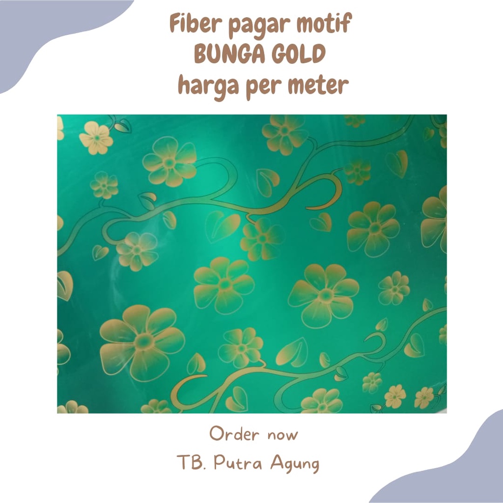 Jual Fiber Penutup Pagar Plastik Motif BUNGA GOLD / harga per meter ...