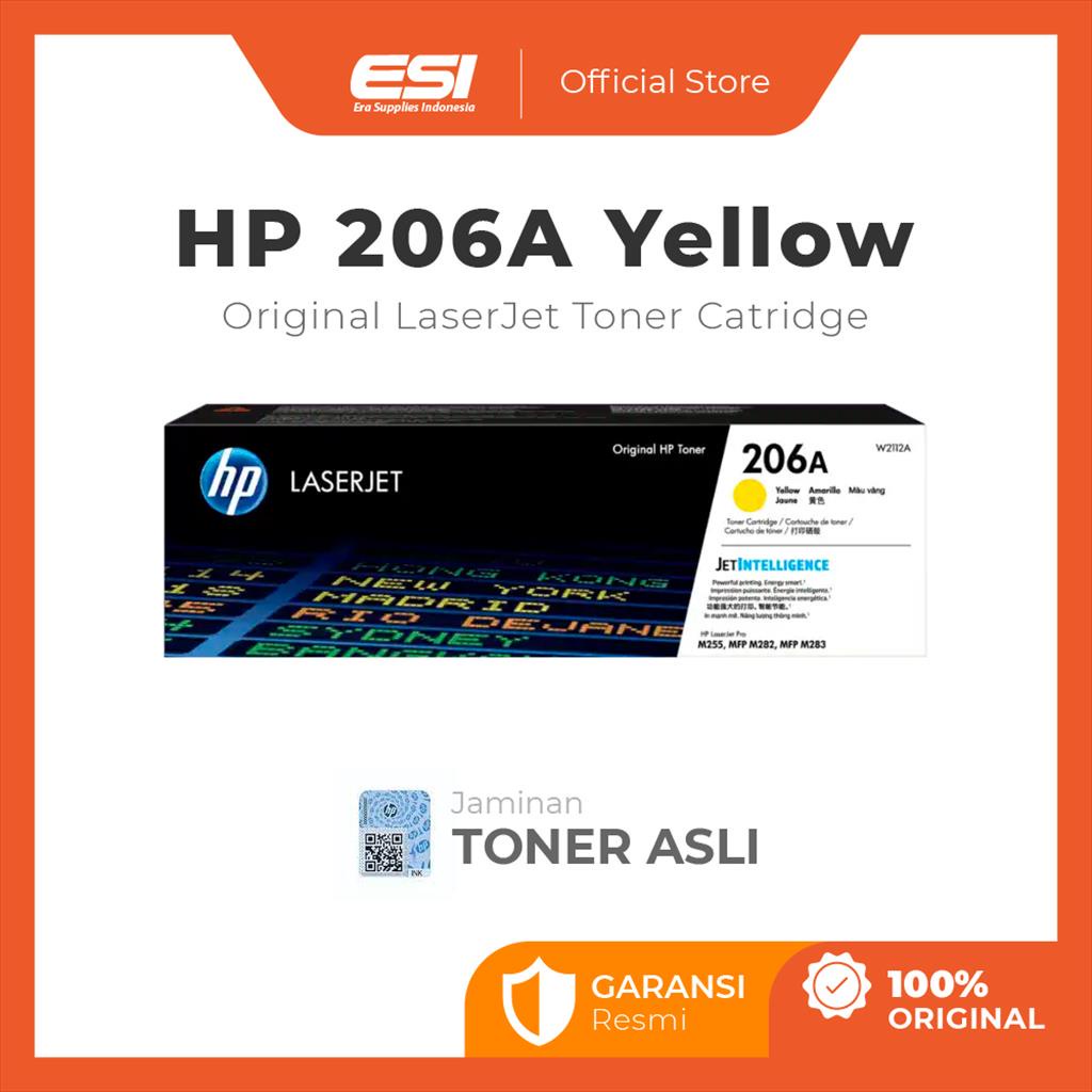 Jual HP 206A Yellow Original LaserJet Toner Cartridge (W2112A) | Shopee ...