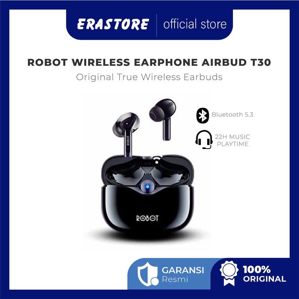 Jual Robot Wireless Earphone Airbud T30 Original True Wireless Earbuds ...