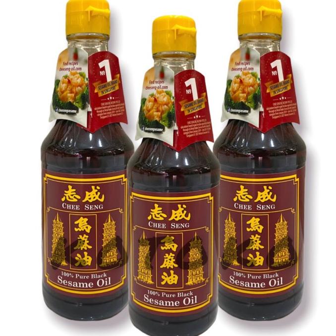 Jual Chee Seng Pure Black Sesame Oil / Minyak Wijen Hitam Pagoda 320ml ...