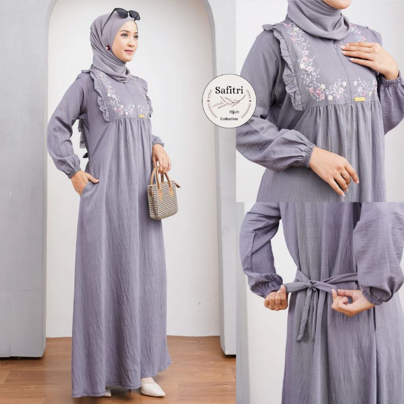 Jual ZORA DRESS 2 Gamis bahan polo linen bahan adem menyerap keringat ...