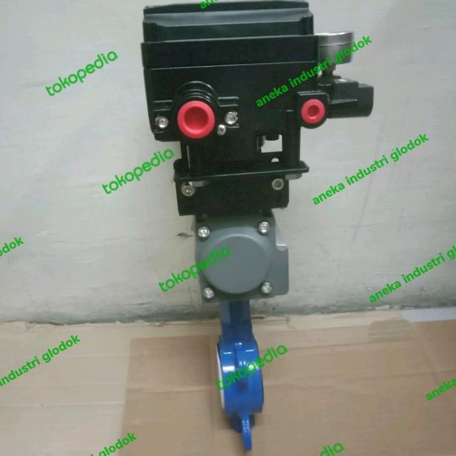 Jual Double Acting Actuator Butterfly Valve Ptfe 2 Inch + Positioner ...