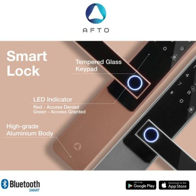 Jual AFTO Smart Door Lock Handle Kunci Pintu Akses Digital APP PIN RFID ...