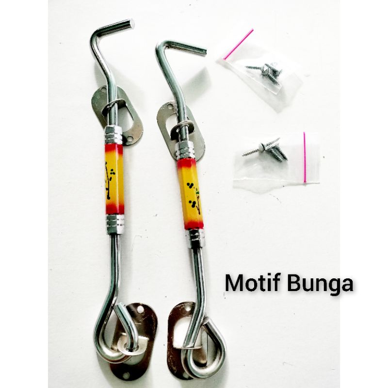 Jual 2 Biji Penahan jendela motif Bunga - Penyangga Cantolan jendela ...