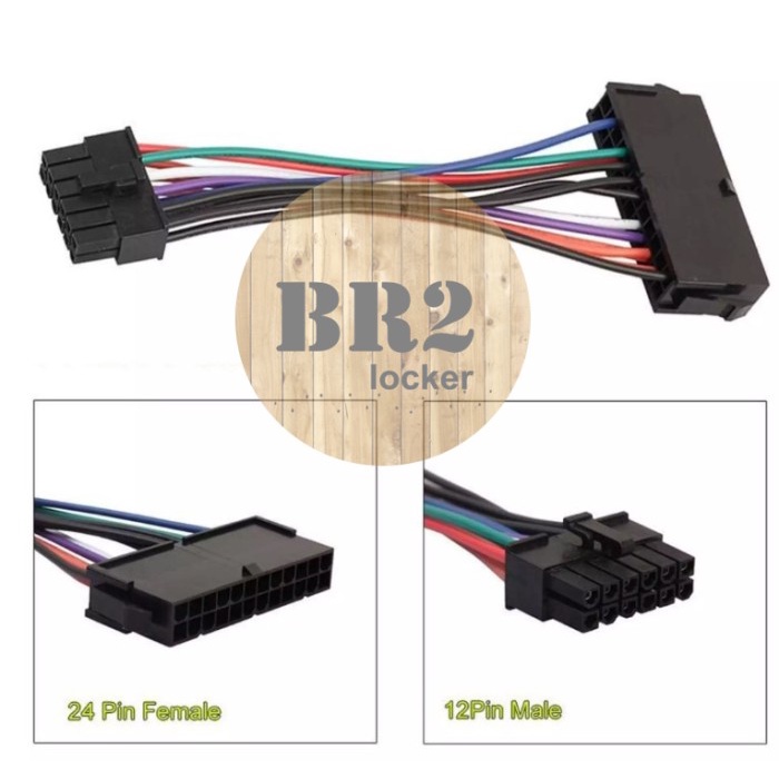 Jual Kabel Power Supply ATX 24 Pin to 12 Pin Kabel Konektor Mainboard ...