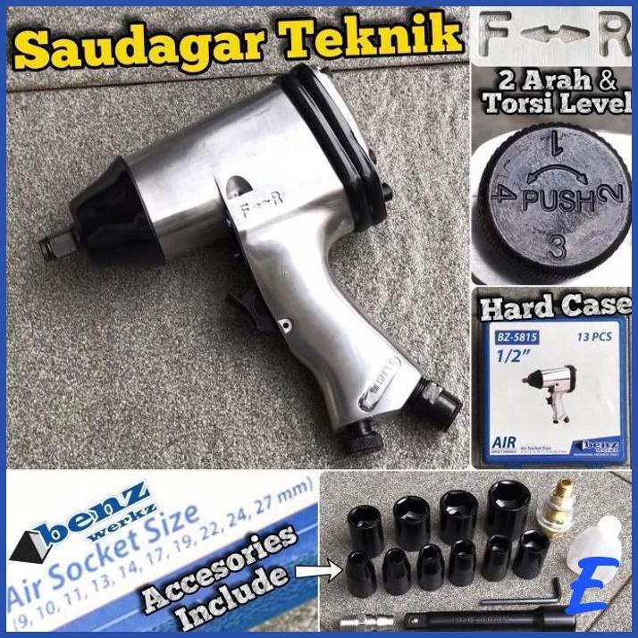 Jual AIR IMPACT WRENCH SET 1/2 INCH BOR BUKA BAUT ANGIN IMPACT WRENCH 1 ...