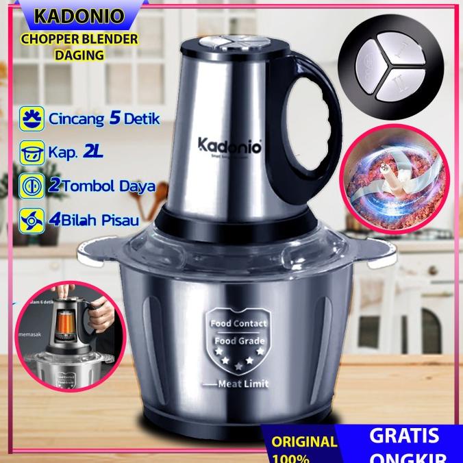 Jual KADONIO Blender Daging Chopper Stainless 2L Penggiling Multifungsi ...