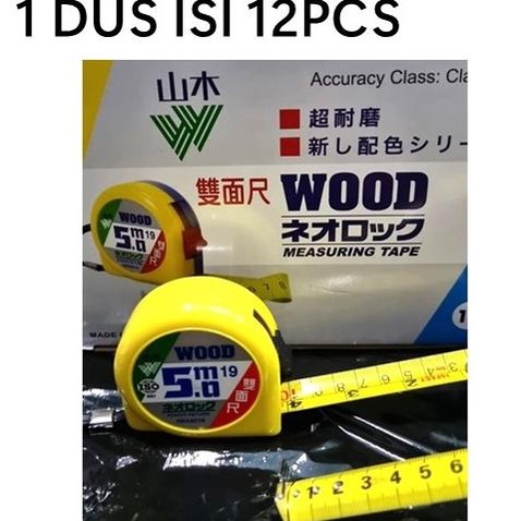 Jual Meteran 5 Meter Wood Non Hongsui 1 Dus (isi 12pcs) | Shopee Indonesia
