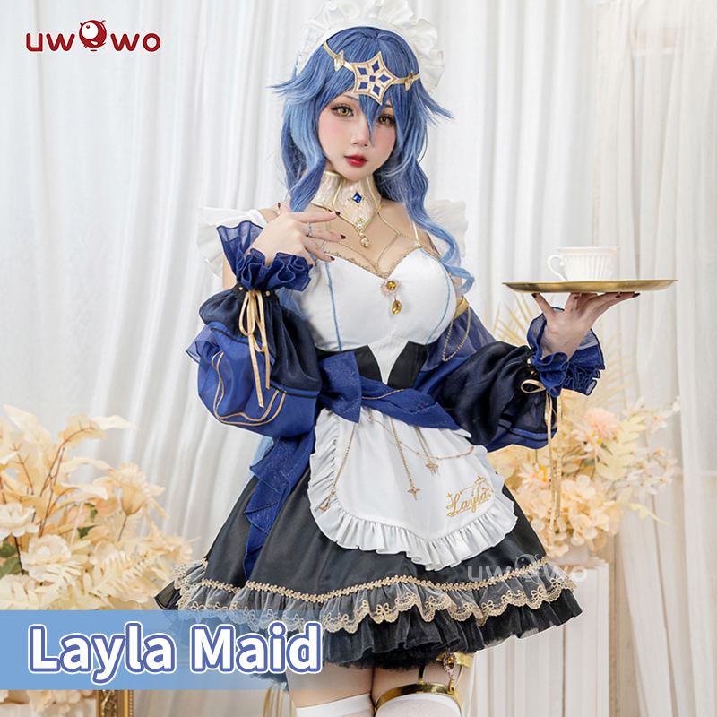 Jual Layla Cosplay Maid Costume Maid Outfit Game Genshin Impact Fanart ...