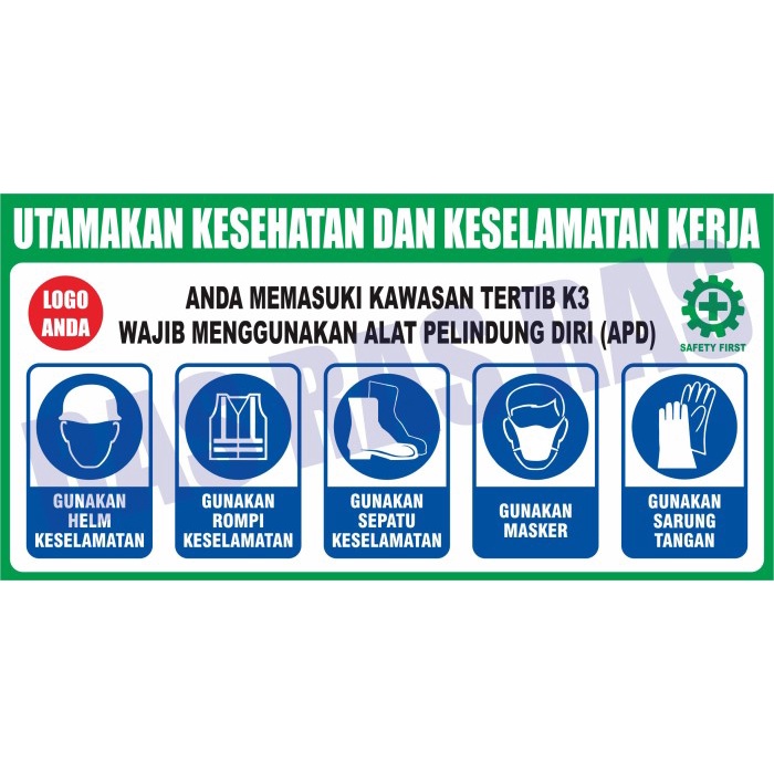 Jual Best Seller Spanduk Banner Wajib Apd K3 Safety Ukuran 2X1 Meter | Shopee Indonesia