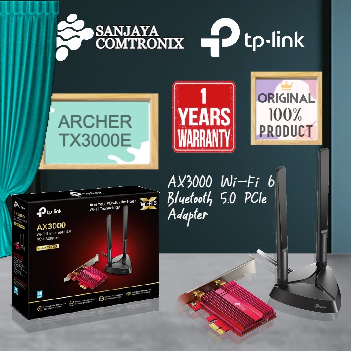 Jual TP-Link Archer TX3000E AX3000 Wi-Fi 6 Bluetooth 5.0 PCIe adpt ...