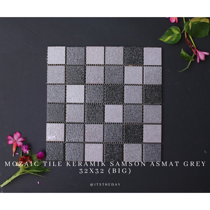 Jual best NEW Mosaic Tile Mozaik Keramik Samson Asmat Grey Abu-Abu (BIG ...