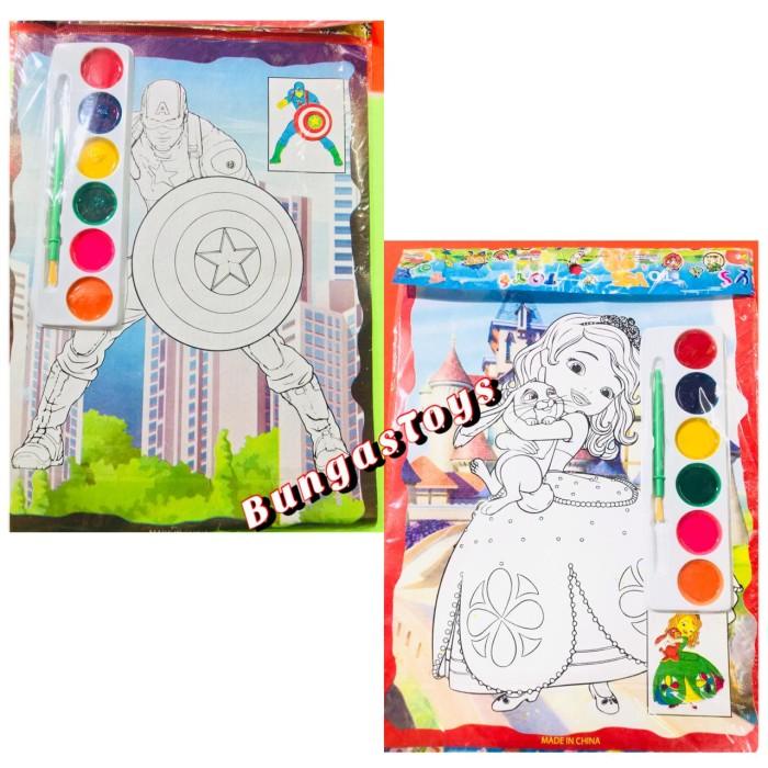 Jual Mainan Edukasi Mewarnai KERTAS MEWARNAI CAT AIR BONUS KUAS TINTA ...