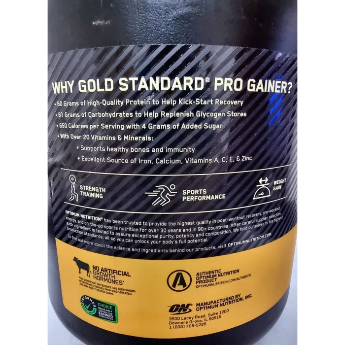 Jual Gold Standard Pro Gainer ON 5,09 lbs Optimum Nutrition Lean Mass 5 ...