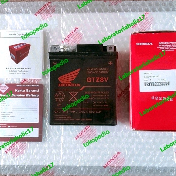 Jual Accu Battery Aki Gs-Gtz8V Original Honda Cbr250Rr 31500-K64-N01 ...