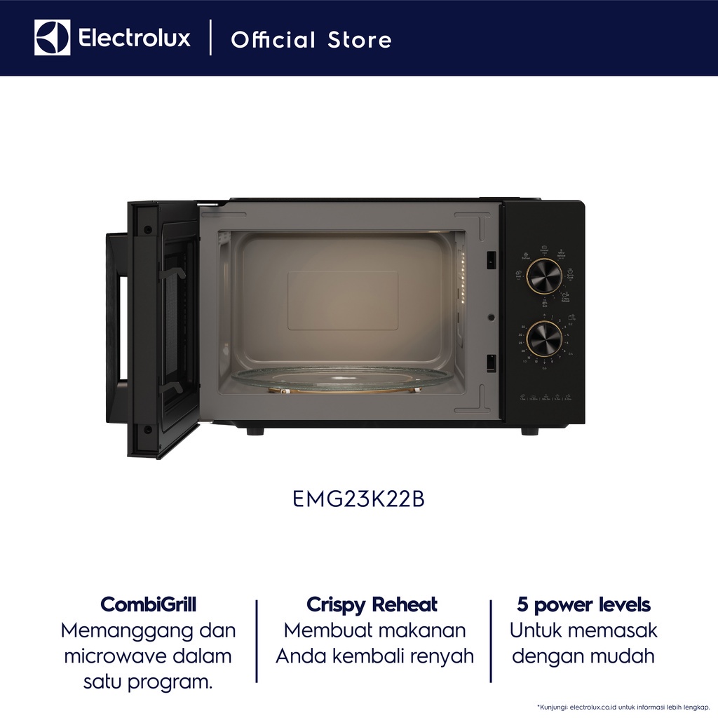 Jual Microwave Electrolux EMG23K22B / EMG 23K22 B / EMG 23K22B | Shopee ...