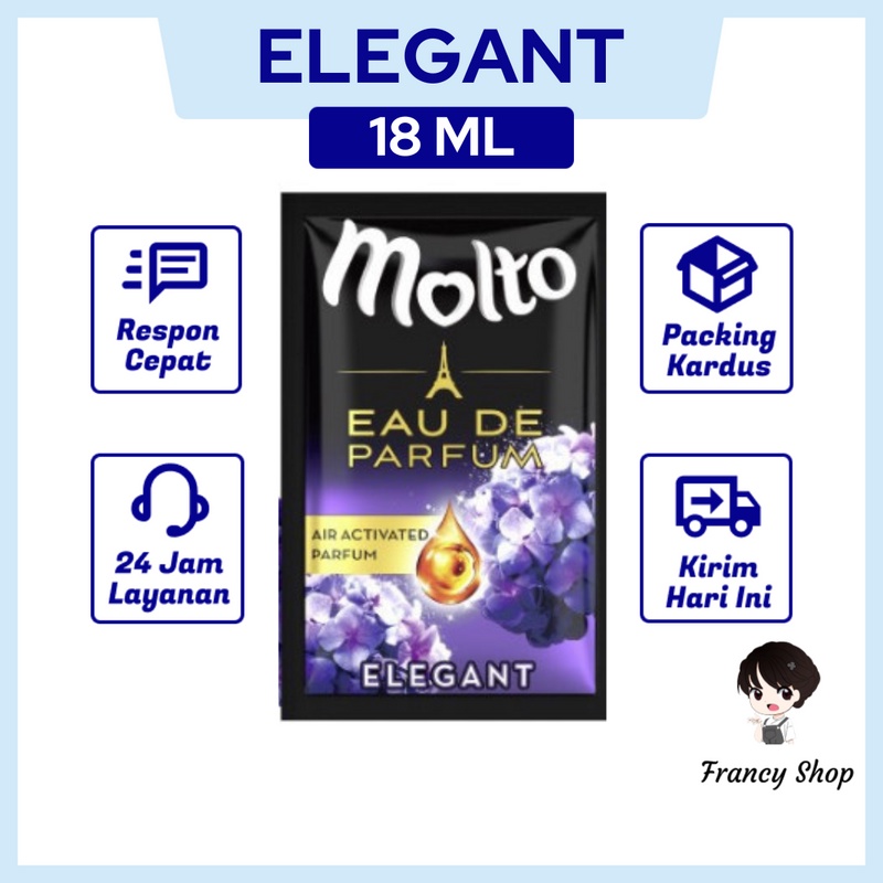 Jual Molto Elegant 18ml Pelembut Pewangi Pakaian Sachet | Shopee Indonesia