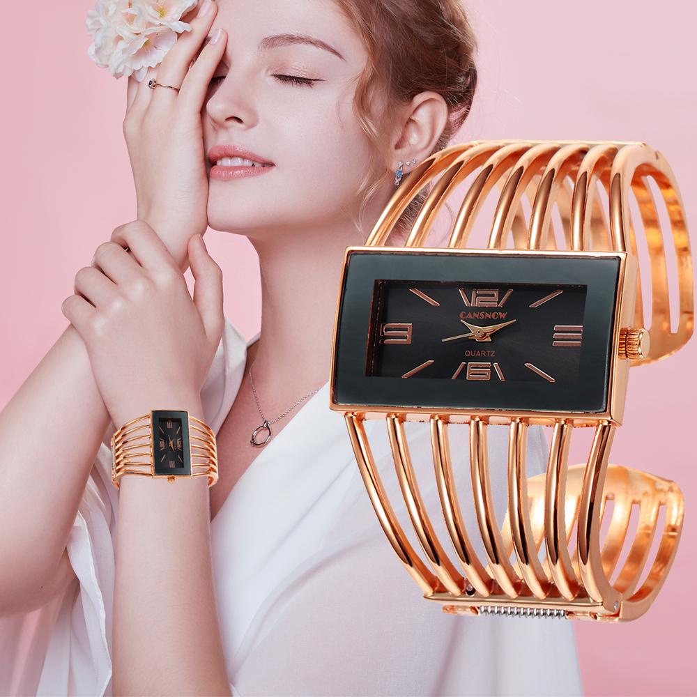 Jual Women's Watches New Luxury Steel Bracelet Fashion Rectangle Small ...