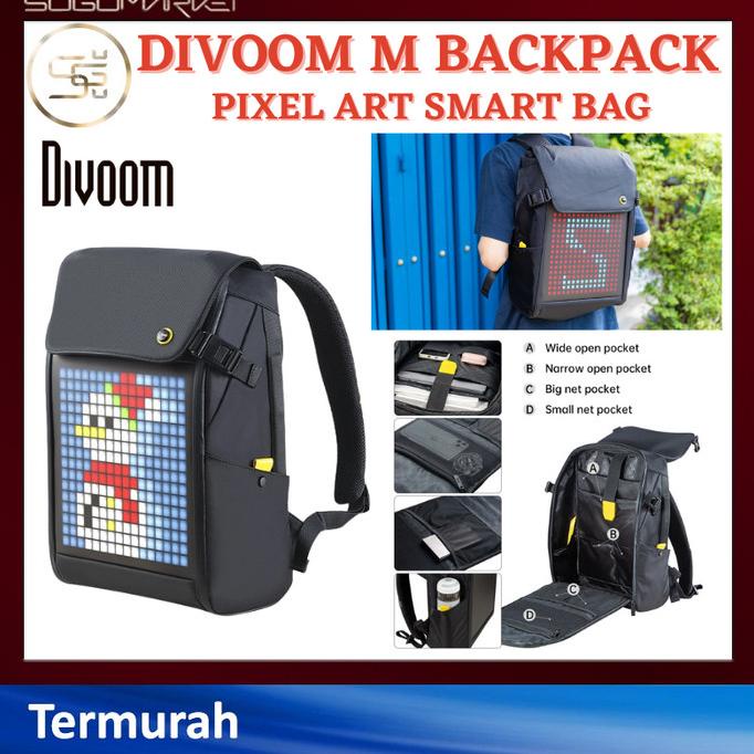 Jual DIVOOM M BACKPACK PIXEL ART DIY SMART BAG TAS RGB LED SCREEN PIXOO ...