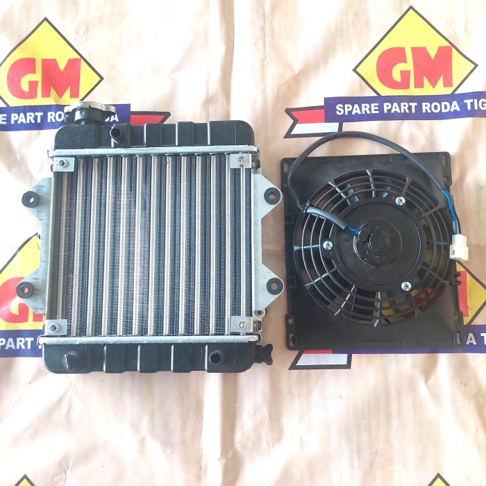 Jual radiator assy set + kipas radiator buat kaisar treseda 150cc 250cc ...